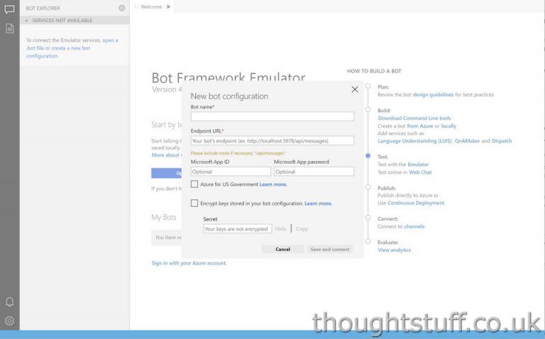 Your first Web App Bot – using the local Bot Framework Emulator | The thoughtstuff Blog